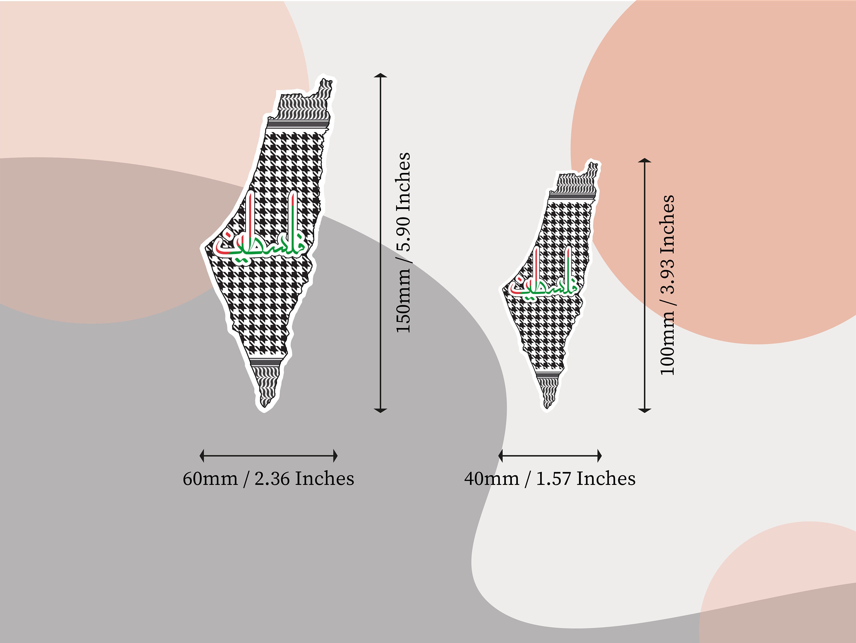 27 X Palestine Keffiyeh Map Vinyl Stickers Palestine Keffiyeh Map Water ...
