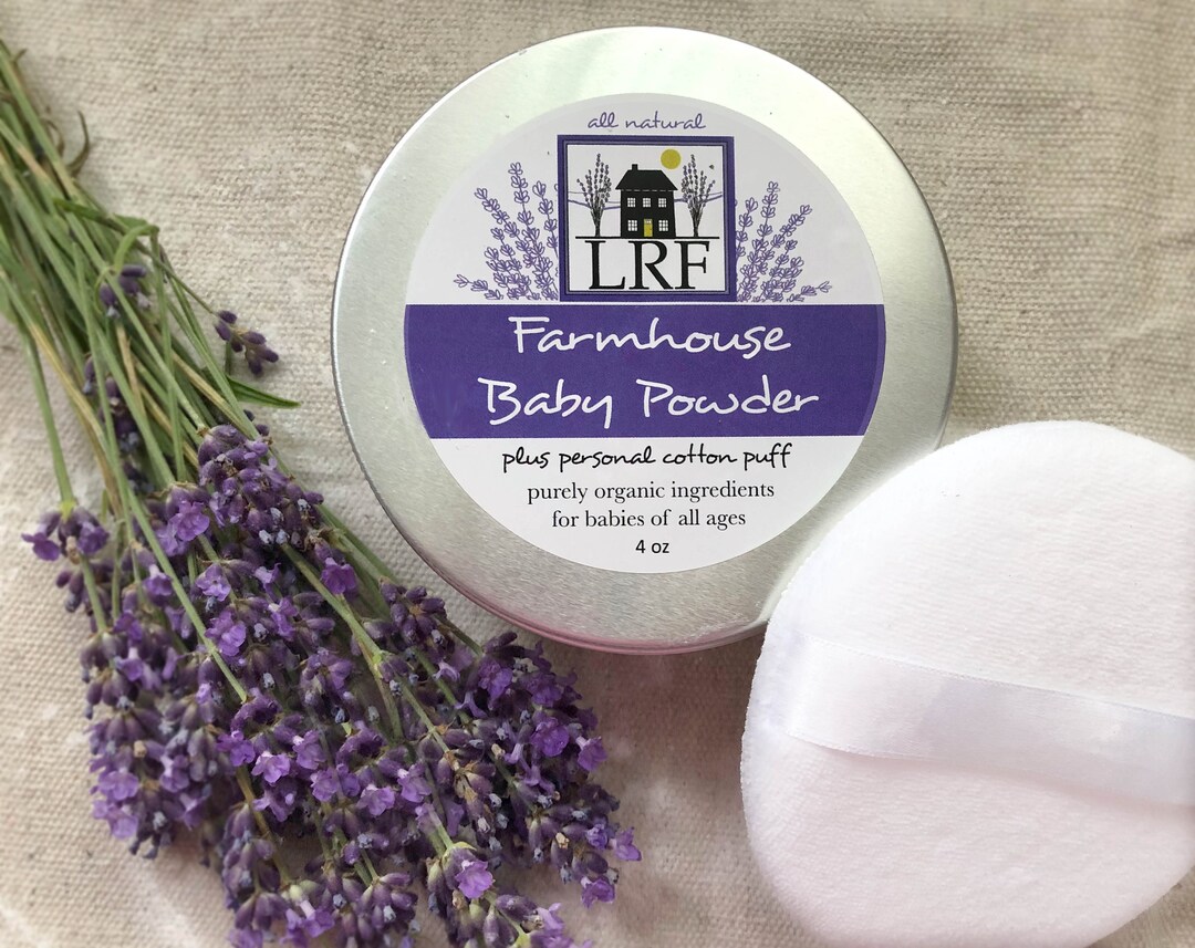 Farmhouse Lavender Baby Powder, Pure and Simple, With Cotton Puff ...