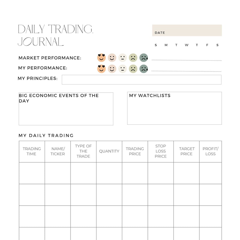 Trading Journal - Etsy