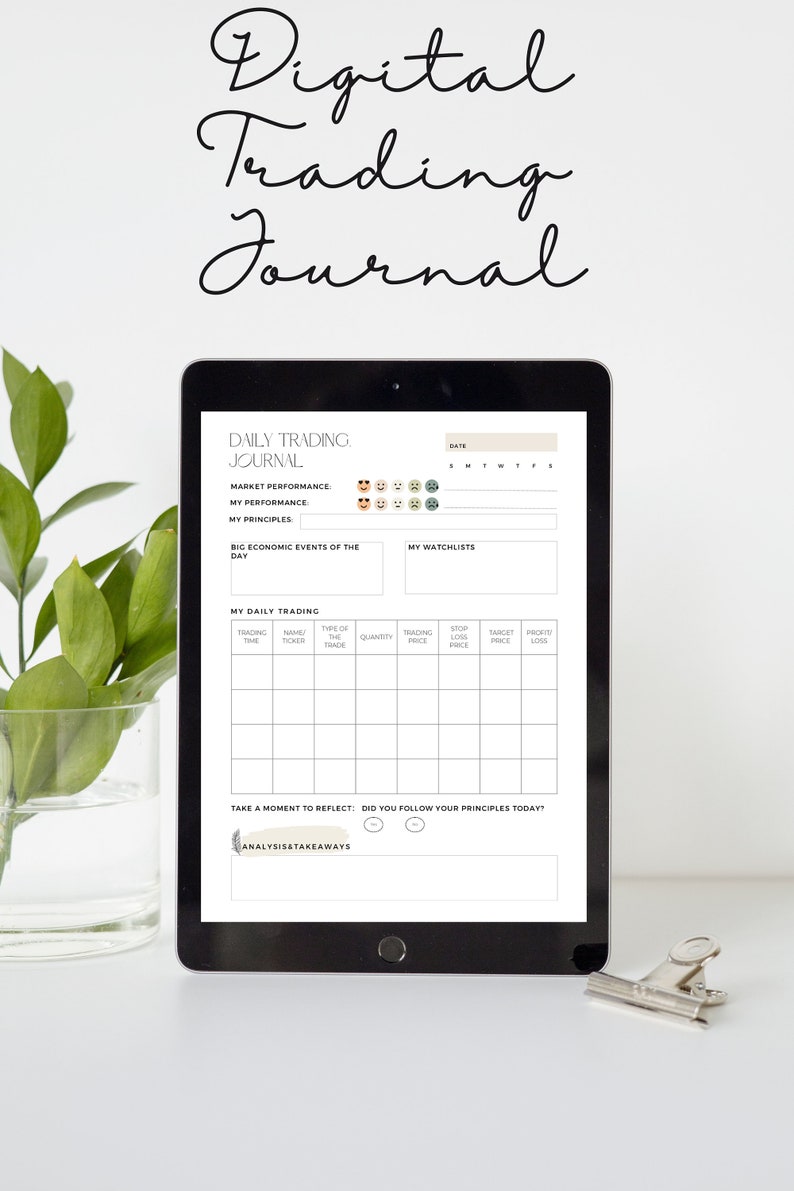 Digital Trading Journal｜ Stock Market Planner｜daily Trading Tracker ...