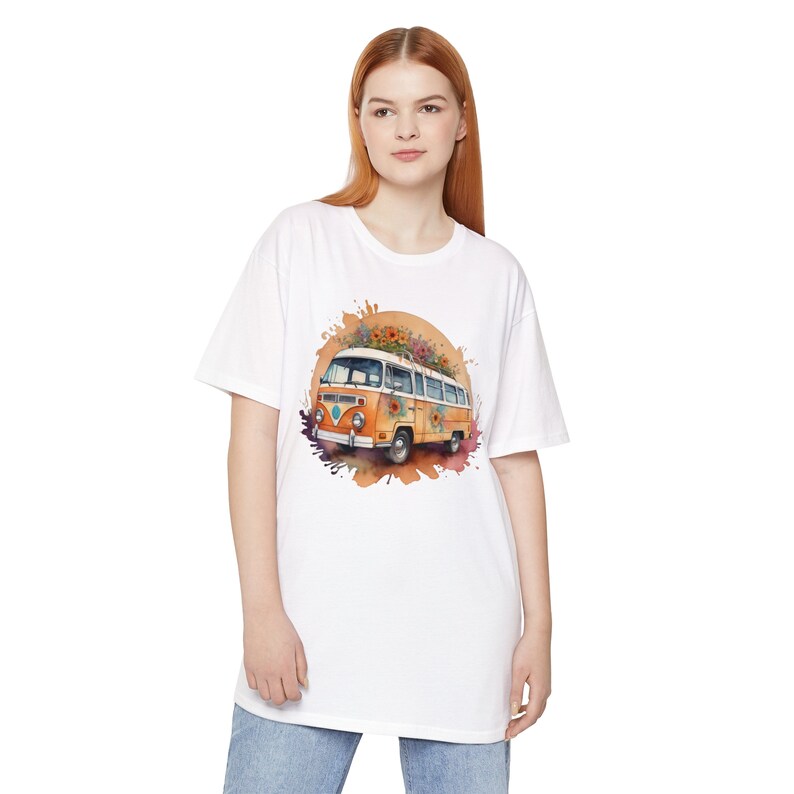 70s Style Bus Retro Hippie Bus Shirt Boho Floral Shirt BMW Hippie Van ...