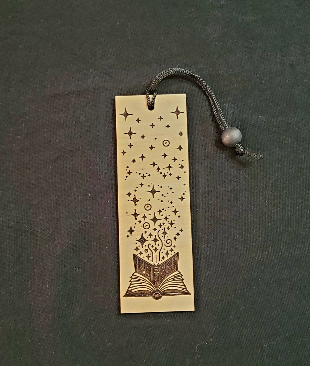 Handmade Natural Brown Wooden Laser Engraved Bookmarks Magic - Etsy