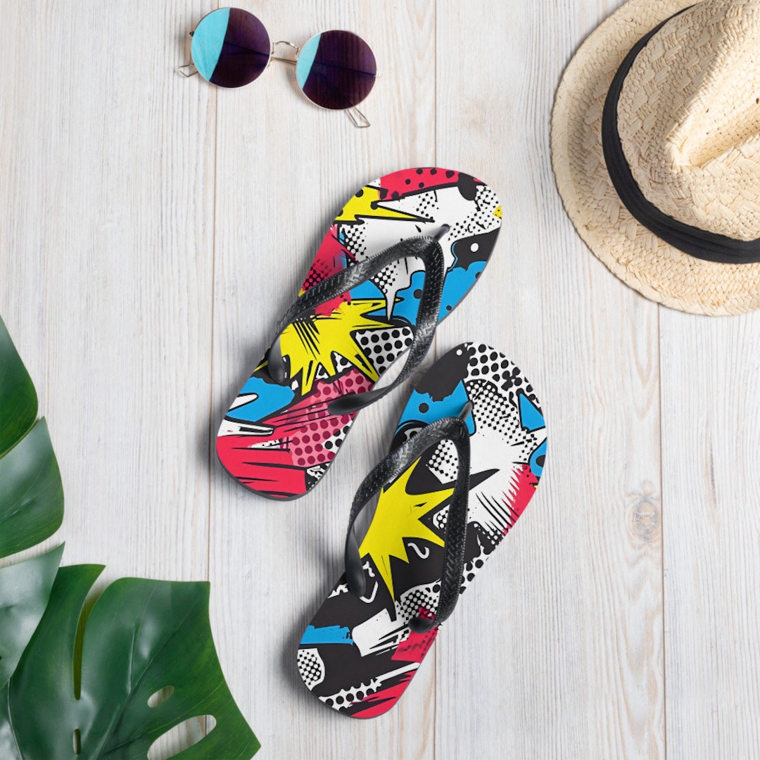 Comic Strip POW Women's Flip-flops Sandals - Etsy