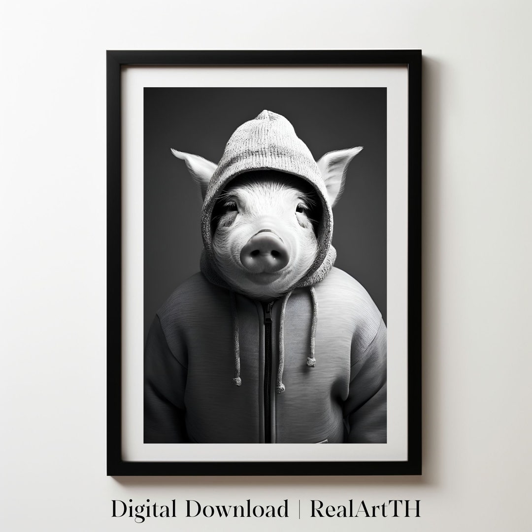 Cute Pig in a Sweater Printable Wall Art | Winter Wall | Pig Printable ...