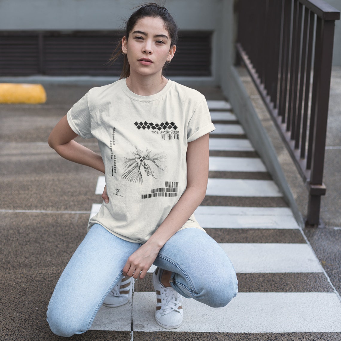 Bright 90s Retro Manta Ray Tee -colorful Vintage Band Inspired Graphic ...