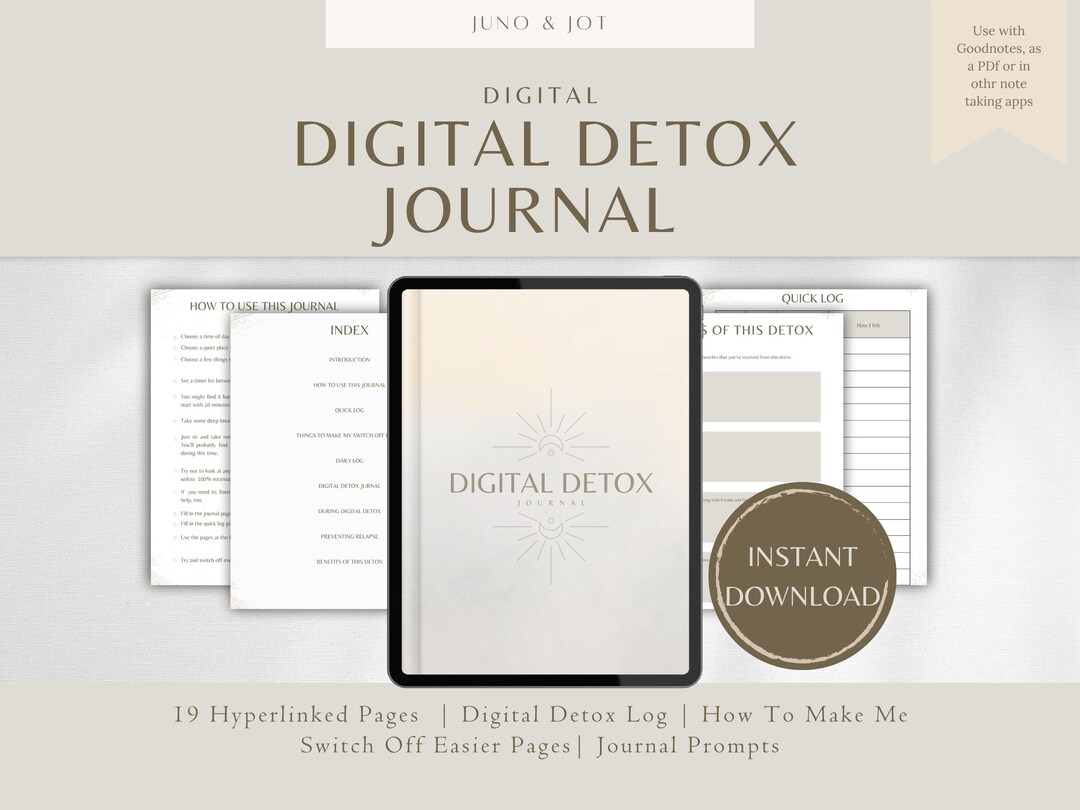 Digital Detox Journal, Stop Phone Scrolling Addiction, Limit Screen ...