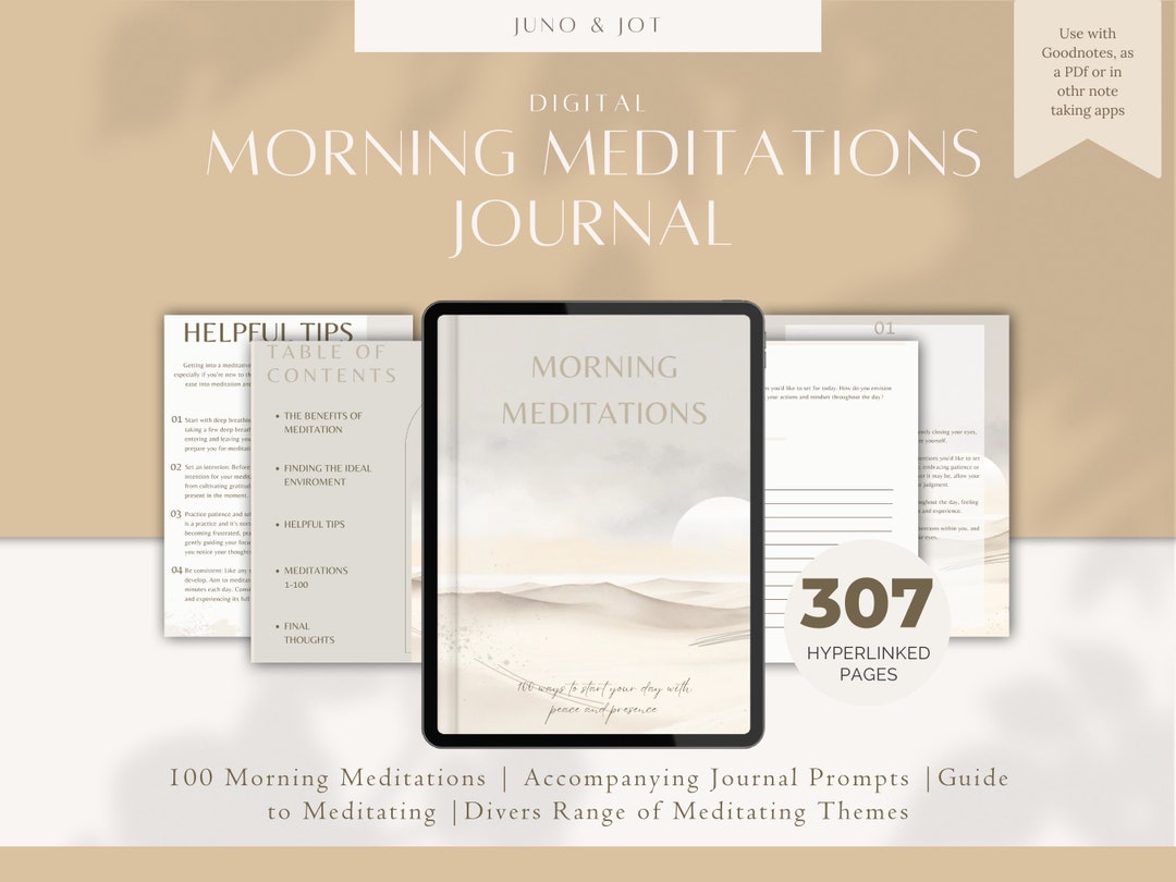 Digital Morning Meditations Journal, Meditation and Journal Prompts ...