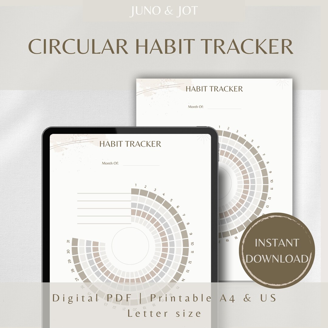 Circular Habit Tracker: Monthly Self-care Goals (PDF Printable) - Etsy