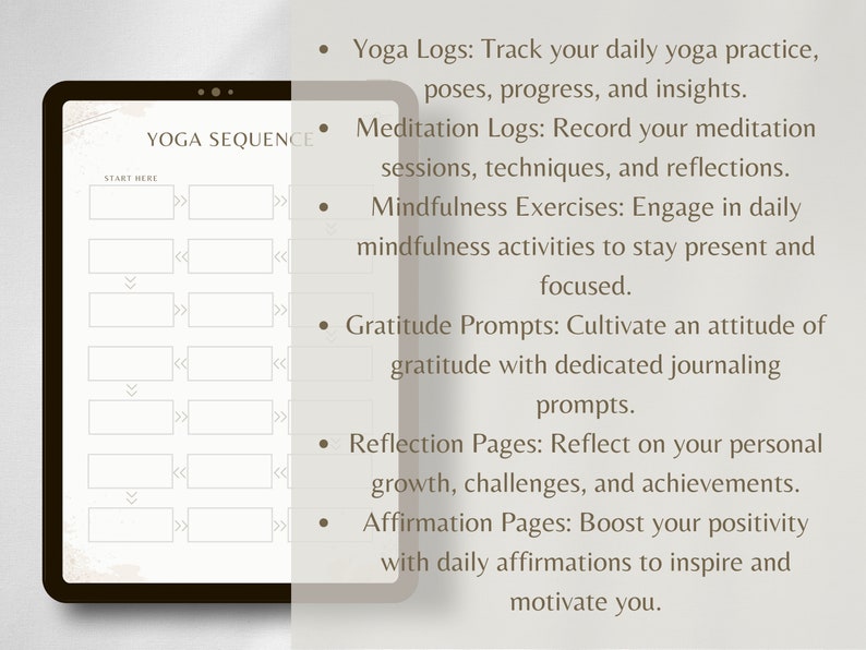 Digital Yoga Practice Journal, Meditation Tracker, Yoga Poses Planner ...
