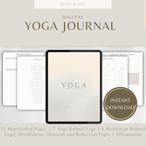 Digital Yoga Practice Journal, Meditation Tracker, Yoga Poses Planner ...
