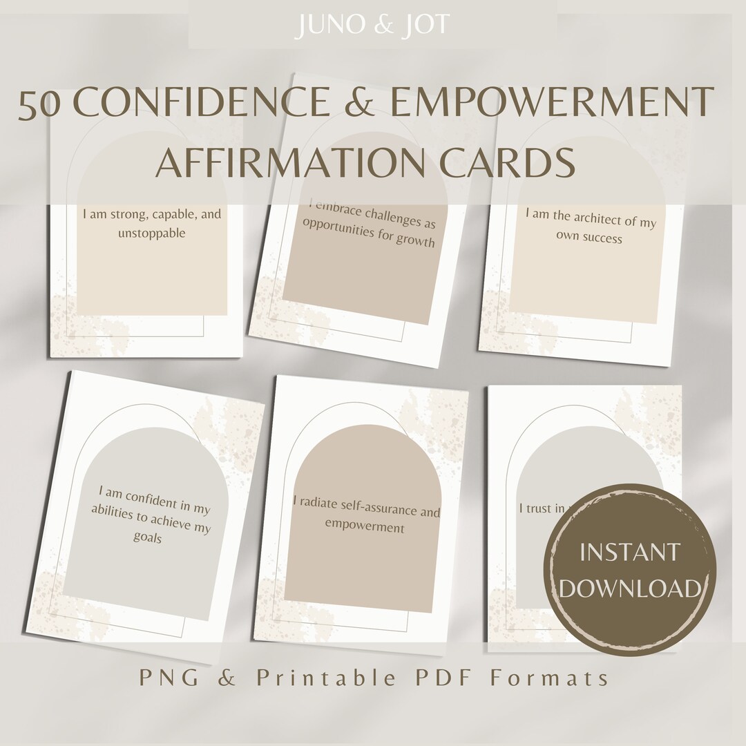 Empowerment Affirmation Cards: 50 Printable Motivational Quotes ...