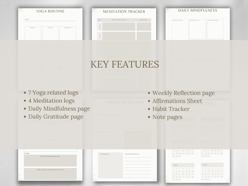 Digital Yoga Practice Journal, Meditation Tracker, Yoga Poses Planner ...