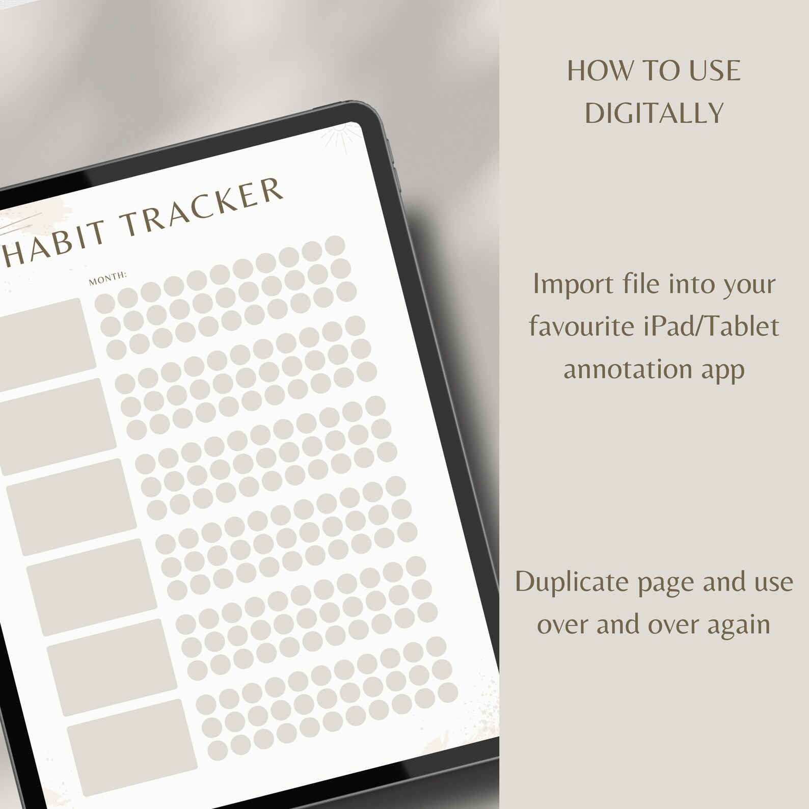 Monthly Habit Tracker Printable: Goal Log, Routine Chart (PDF) - Etsy