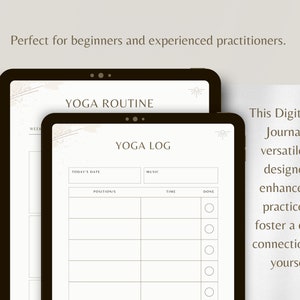Digital Yoga Practice Journal, Meditation Tracker, Yoga Poses Planner ...
