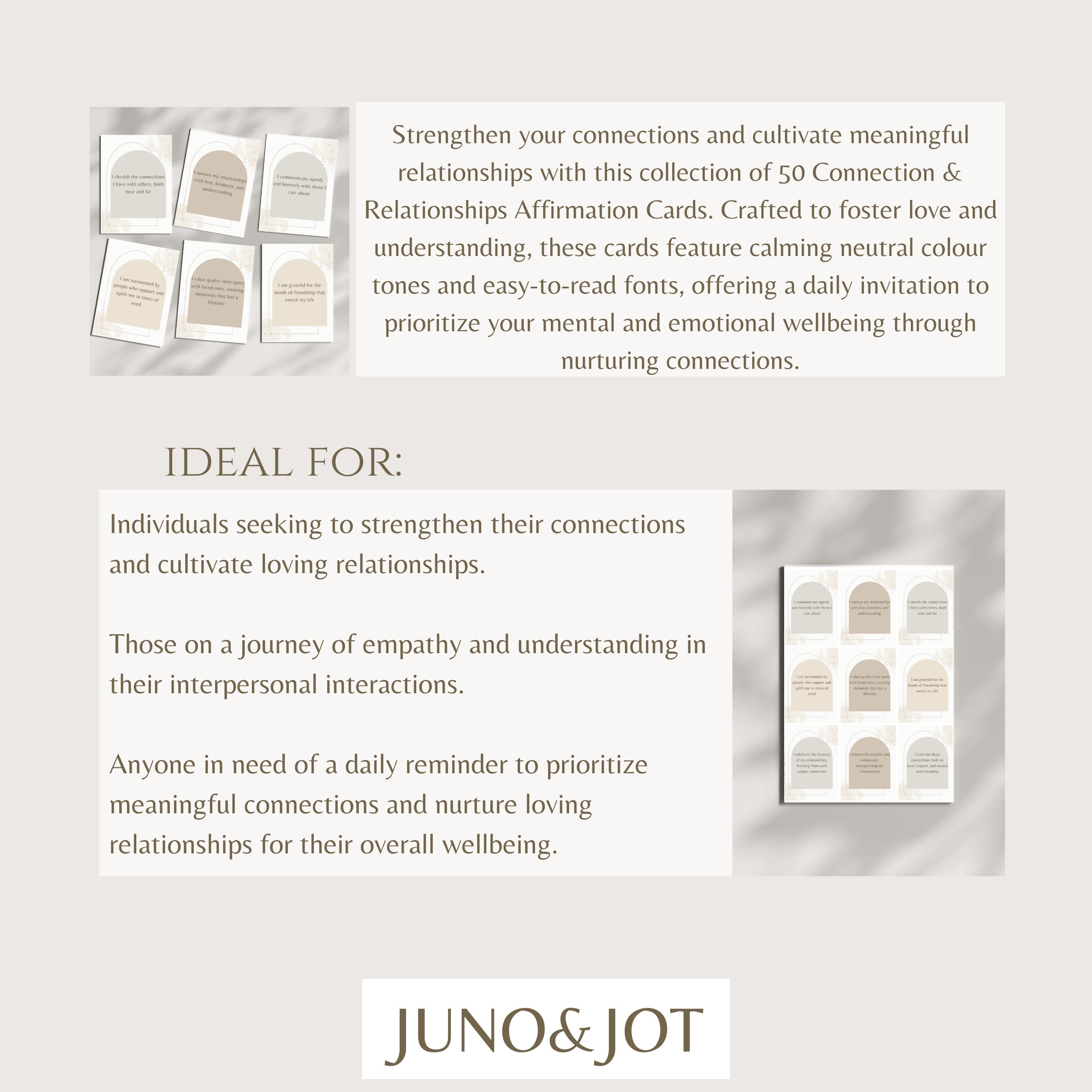 Digital Affirmation Cards, Printable Affirmation Deck, Connection ...