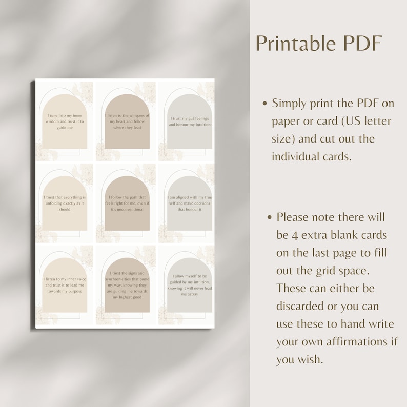 Digital Affirmation Cards, Printable Affirmation Deck, Intuition ...