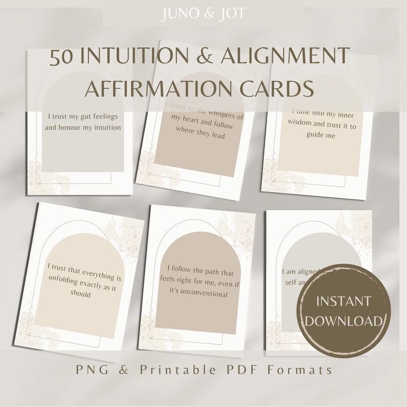 Digital Affirmation Cards, Printable Affirmation Deck, Intuition ...