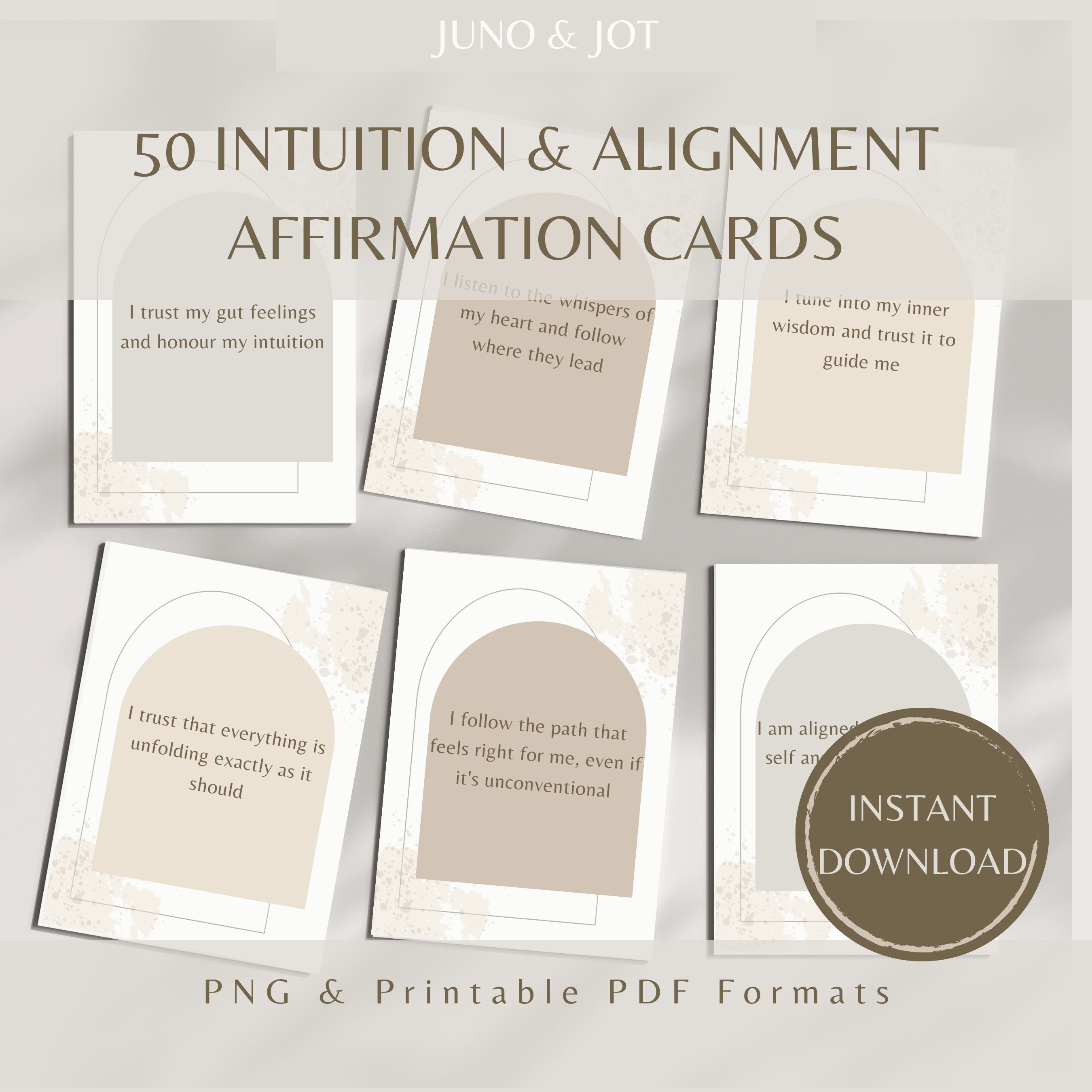 Digital Affirmation Cards, Printable Affirmation Deck, Intuition ...