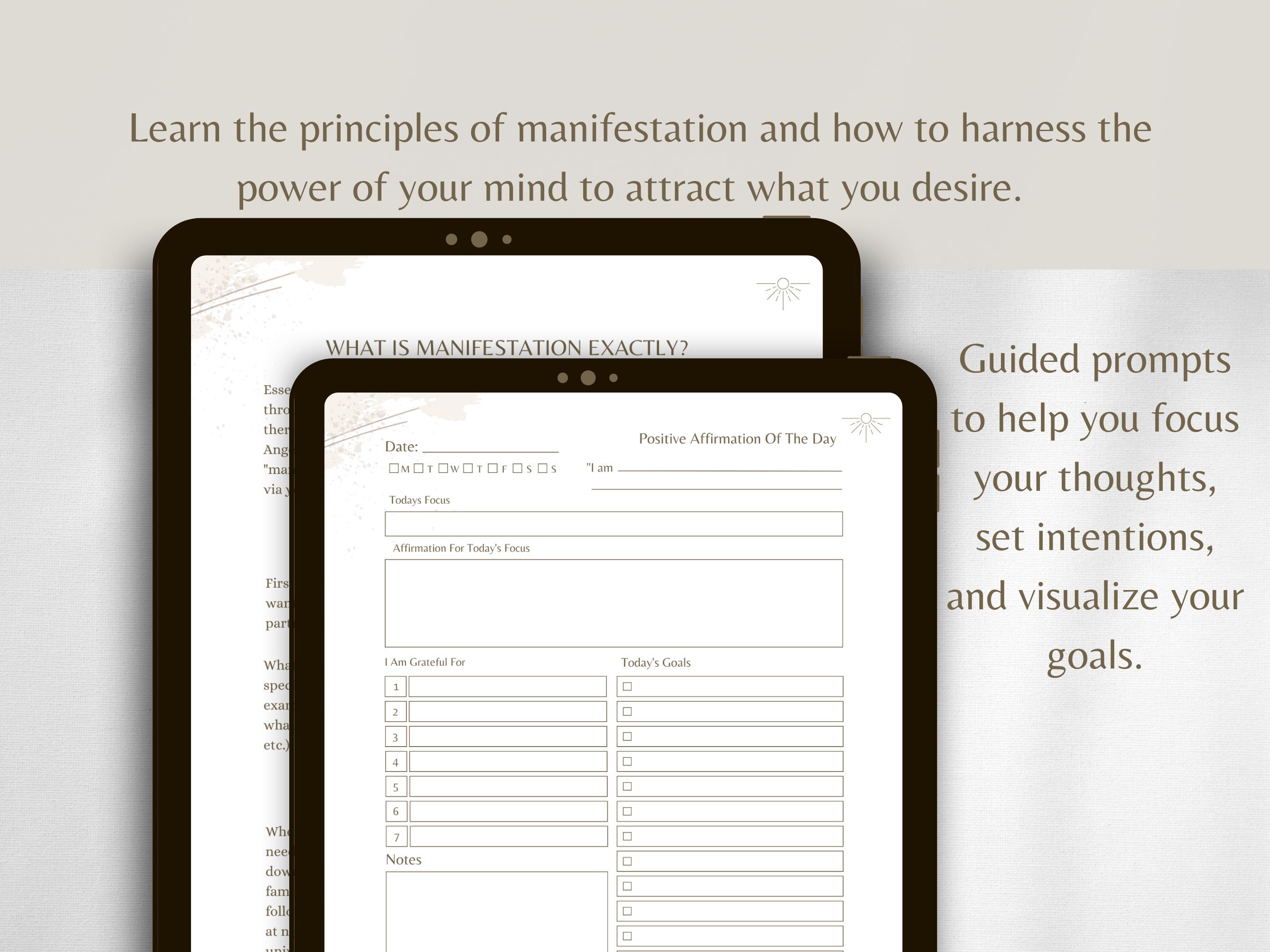 Digital Daily Manifestation Journal: Law of Attraction Planner (PDF) - Etsy