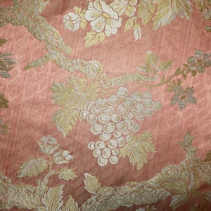 Silk Brocade Designer Rare Find Fabric With Woven Flowers and Grape ...