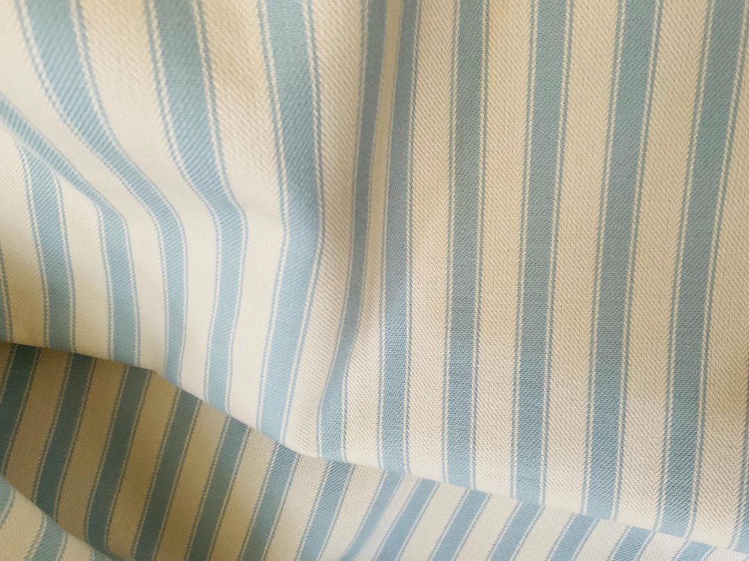 English Cotton Ticking in Color Blue Sky. One Single Piece 56.5 Inches ...