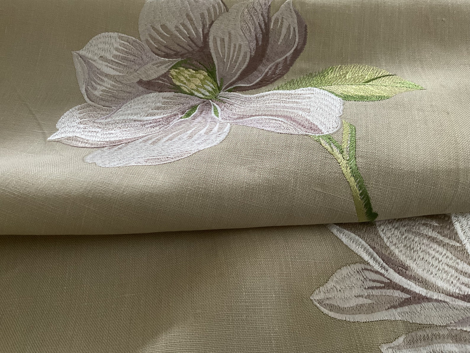 Manuel Canovas “tatiana” Color Tilleul . Pale Lettuce Green Embroidered ...