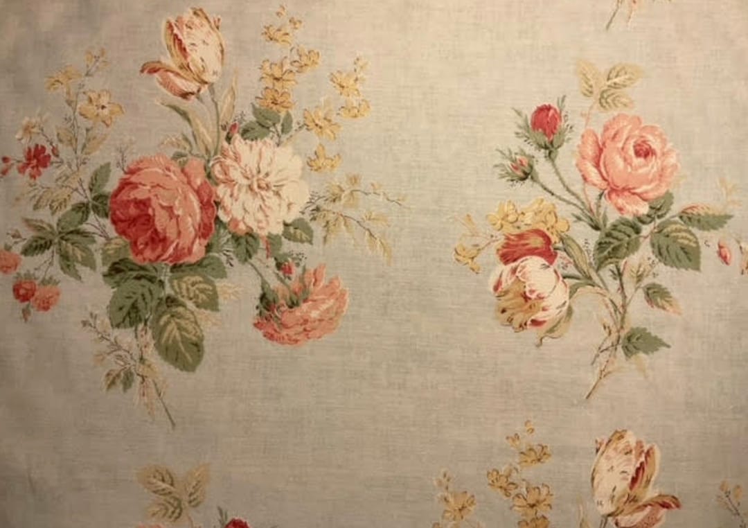 Fabric Colefax and Fowler Constance, Pink, Green, F4606-04 - Etsy