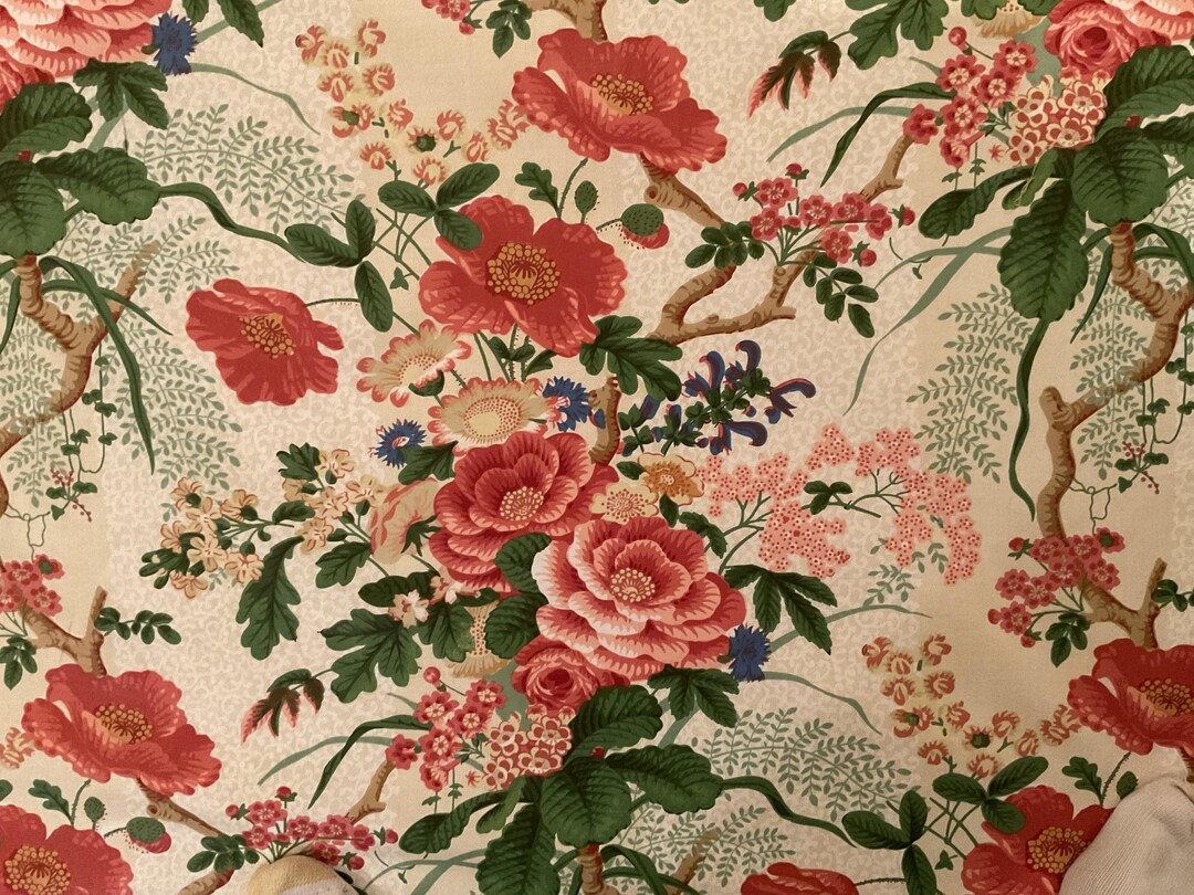 Colefax and Fowler Iconic Fabric, “tree Poppy” Floral on Glazed Chintz ...