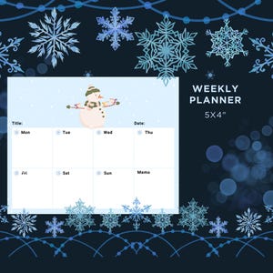 Printable Snowman Planner Set - Weekly & Daily Schedules - To-do Lists ...