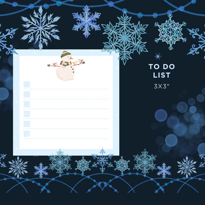 Printable Snowman Planner Set - Weekly & Daily Schedules - To-do Lists ...