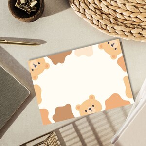 Cute Bear & Sheep Printable Notepad - Kawaii Stationery - A5 Size ...