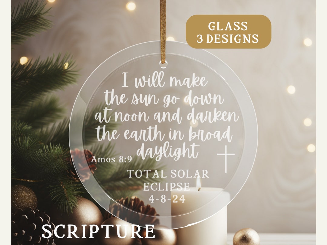 Total Eclipse 2024 Ornament Keepsake Gift Glass, Commemorative Eclipse ...