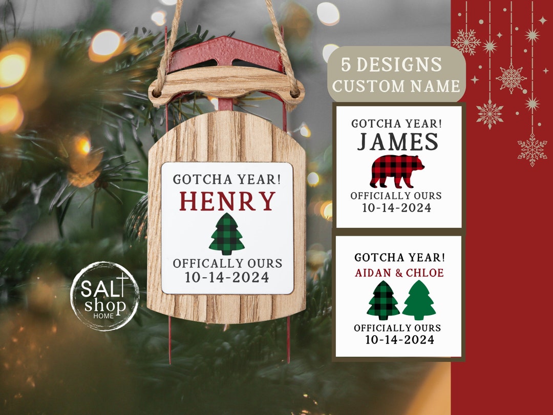 Gotcha Adoption Ornament 2024 Names, Custom Adoption Gifts for Family ...