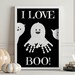 Halloween Handprint Art Craft I Love Boo Handprint Ghost - Etsy