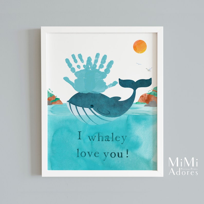 Whale Handprint Printable Craft Handprint Keepsake Easy - Etsy