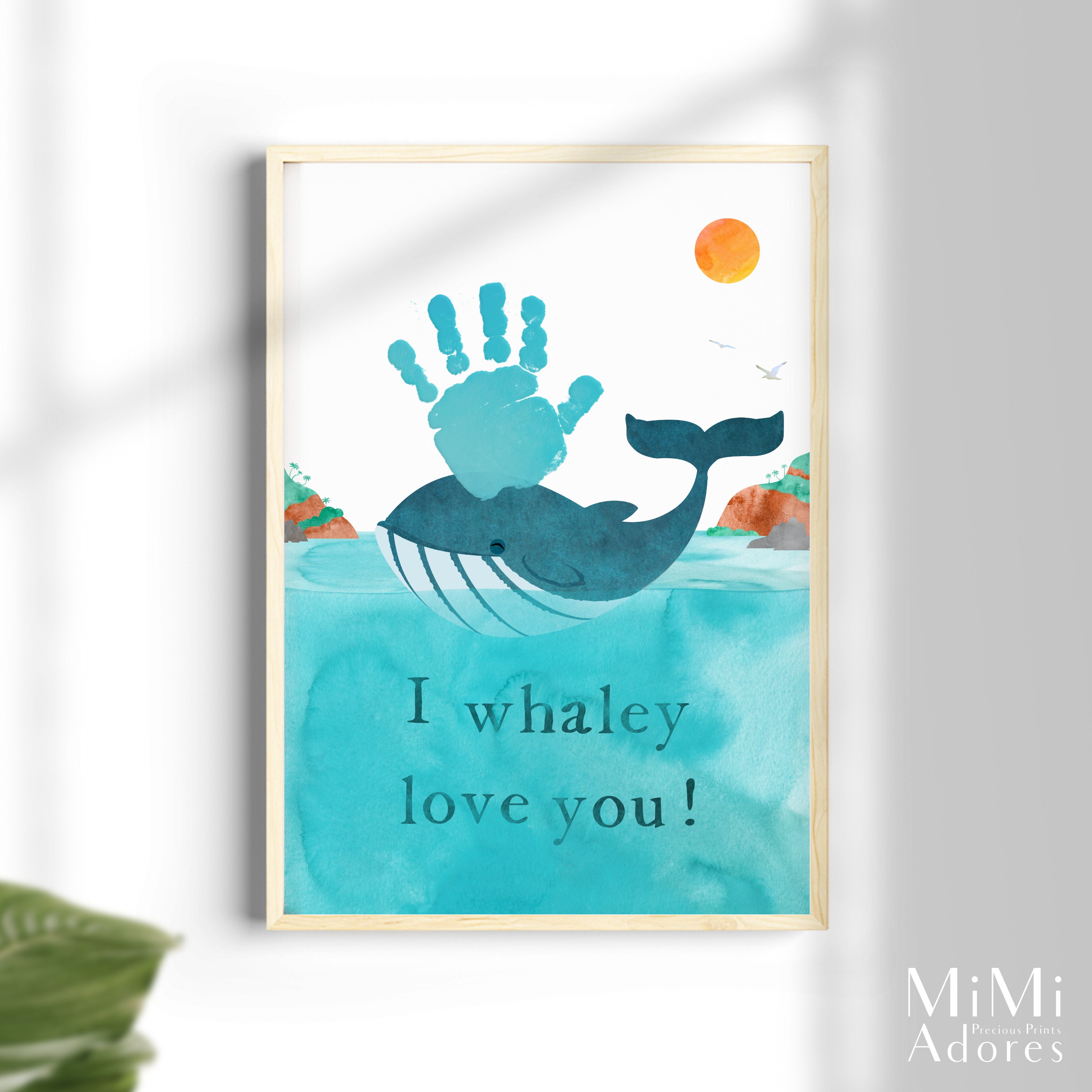Whale Handprint Printable Craft Handprint Keepsake Easy - Etsy