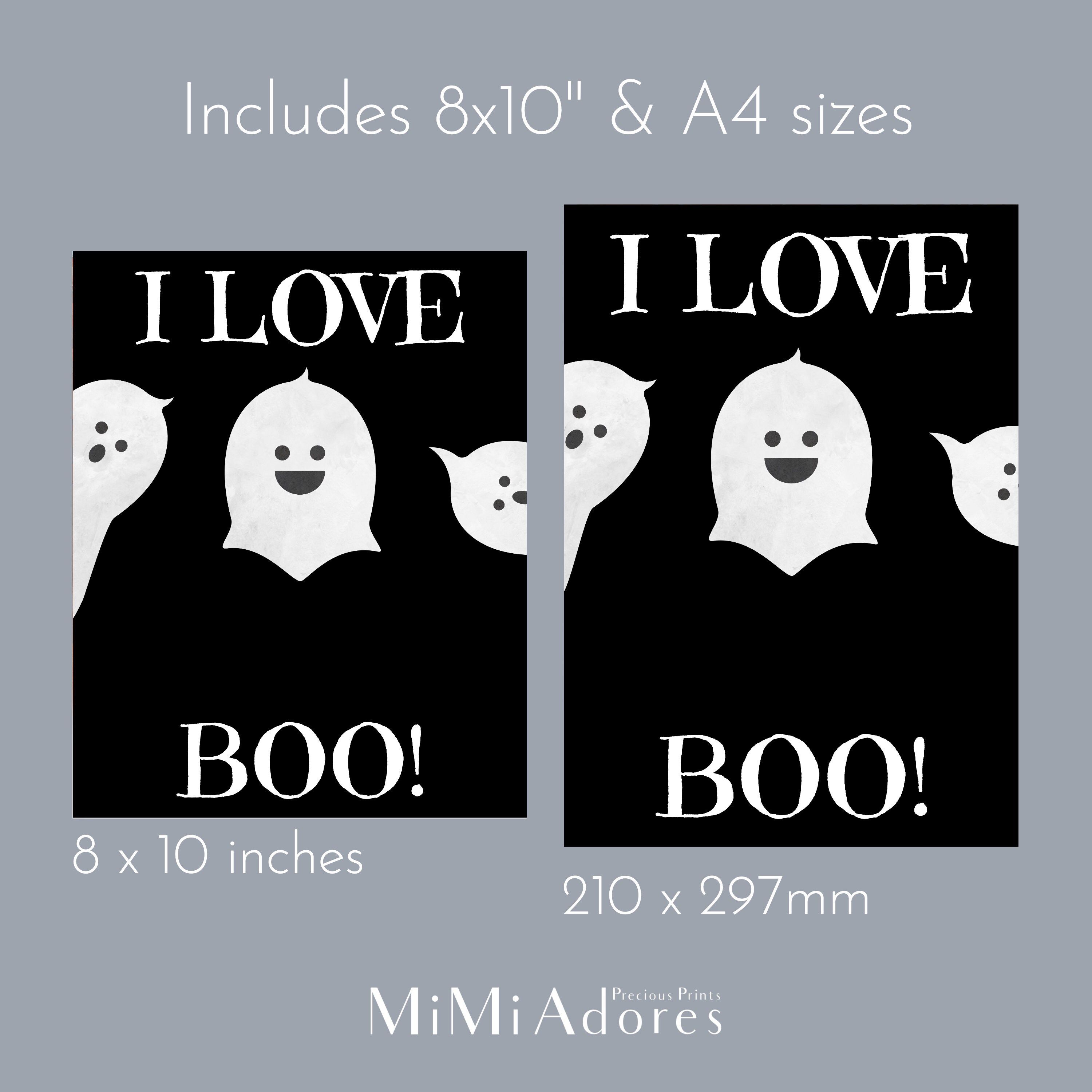 Halloween Handprint Art Craft I Love Boo Handprint Ghost - Etsy