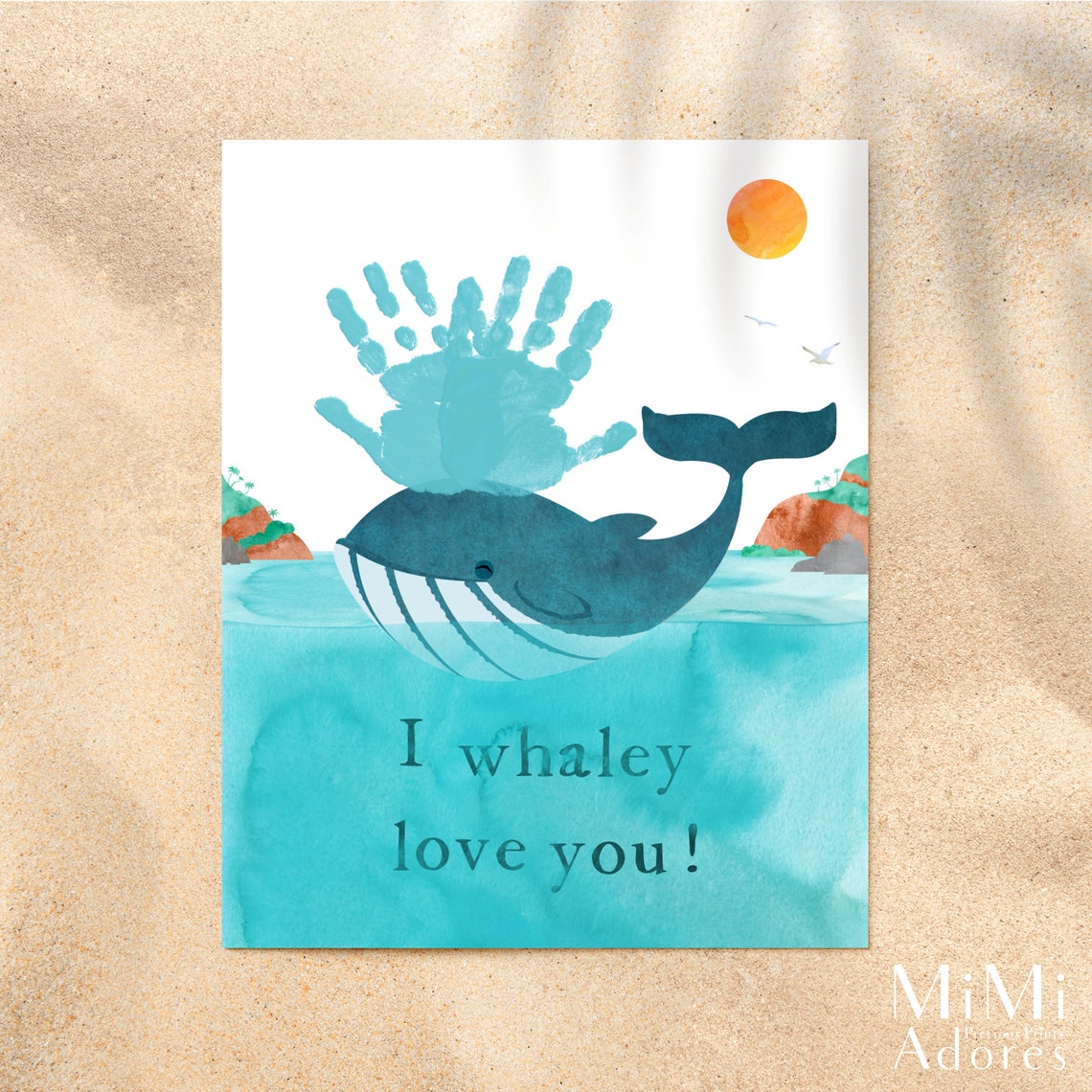 Whale Handprint Printable Craft Handprint Keepsake Easy - Etsy