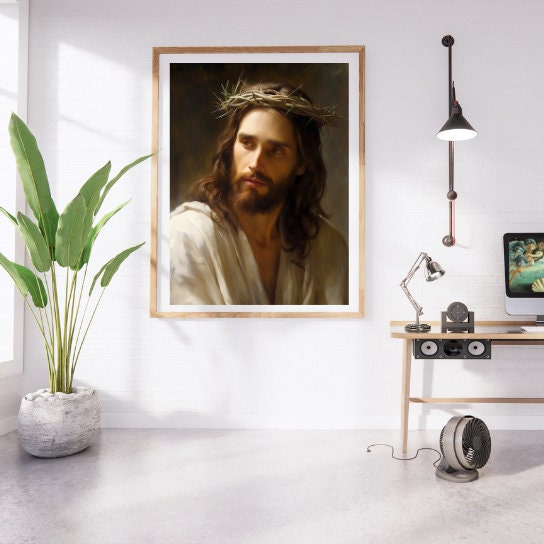 Jesus Print, Jesus Boho Art, Jesus Wall Art, Jesus Art, Jesus Portrait ...