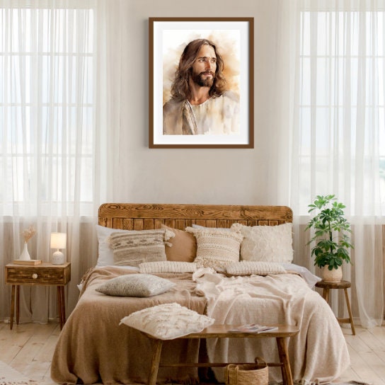 Jesus Print Jesus Boho Art Jesus Wall Art Jesus Oil - Etsy