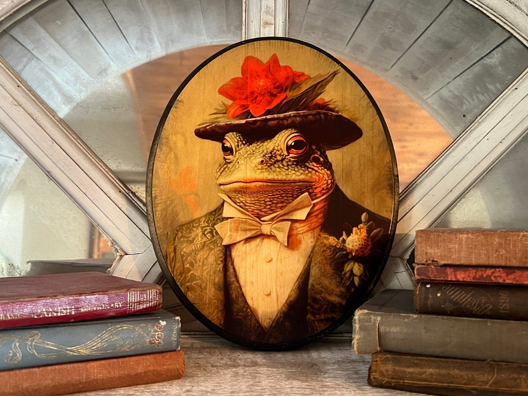 Frog Wall Decor Victorian Portrait Eclectic Art - Etsy