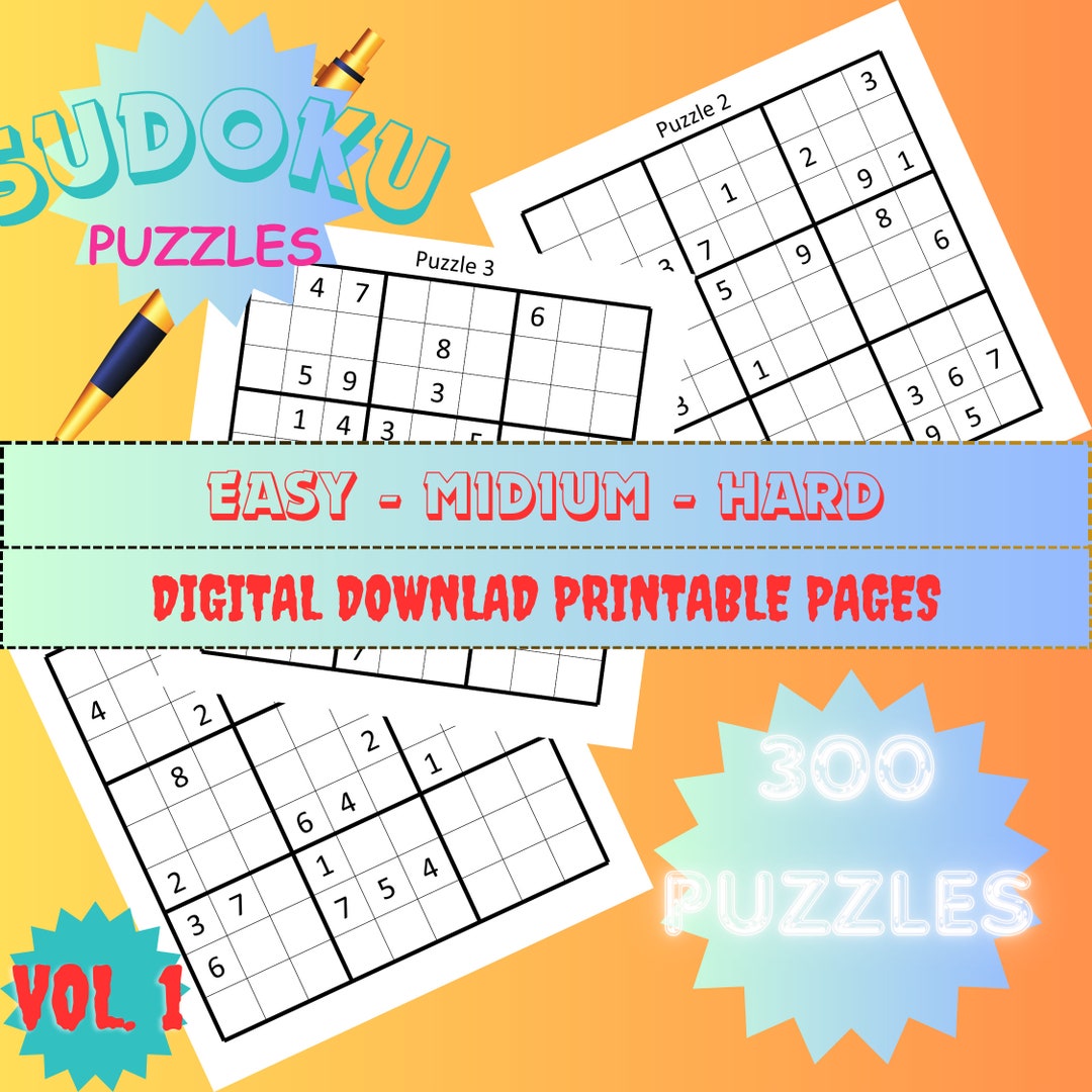 Sudoku Easy - Collection of 300 Puzzles - Etsy