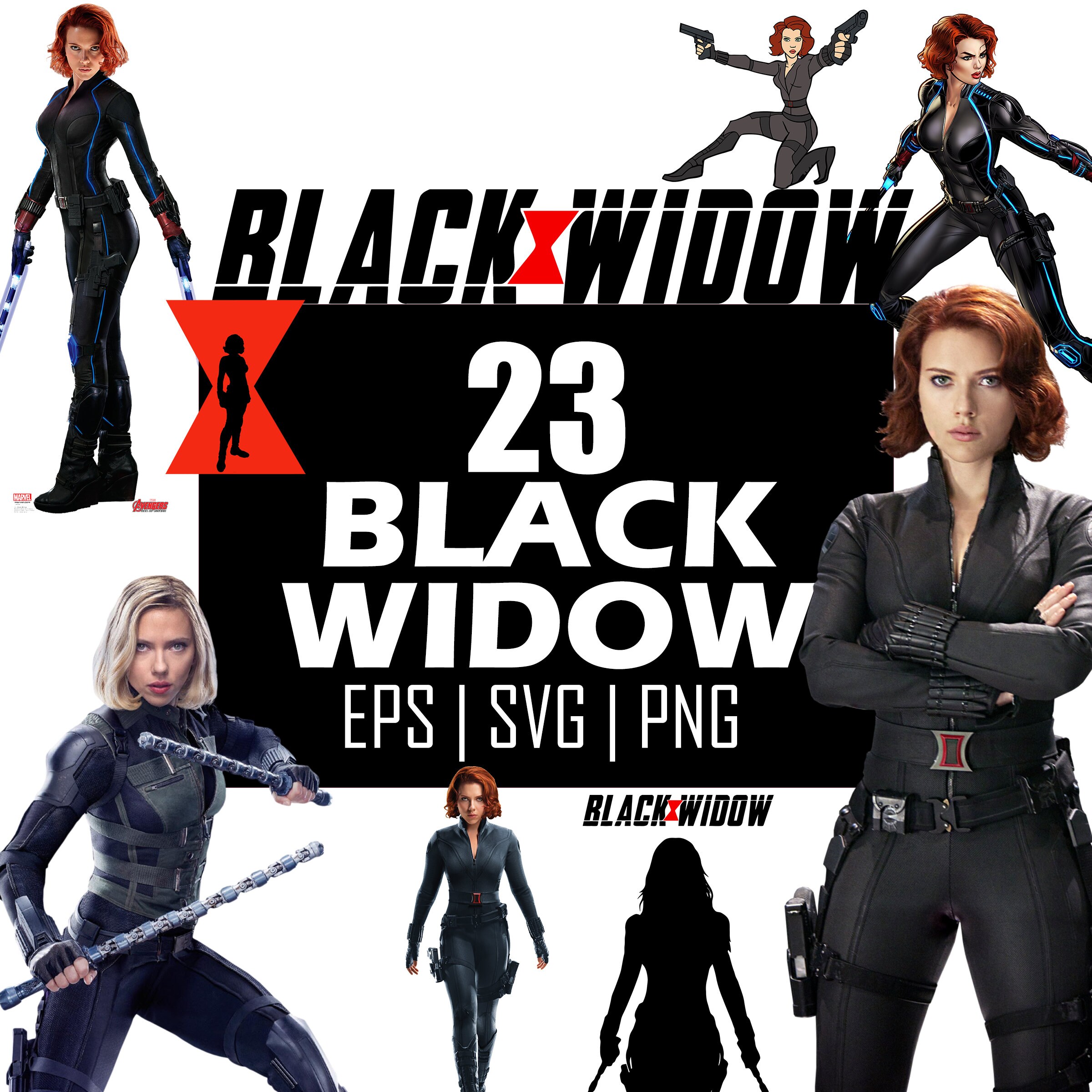 Black Widow SVG Marvel Clipart Avengers Superhero PNG Russian Spy ...