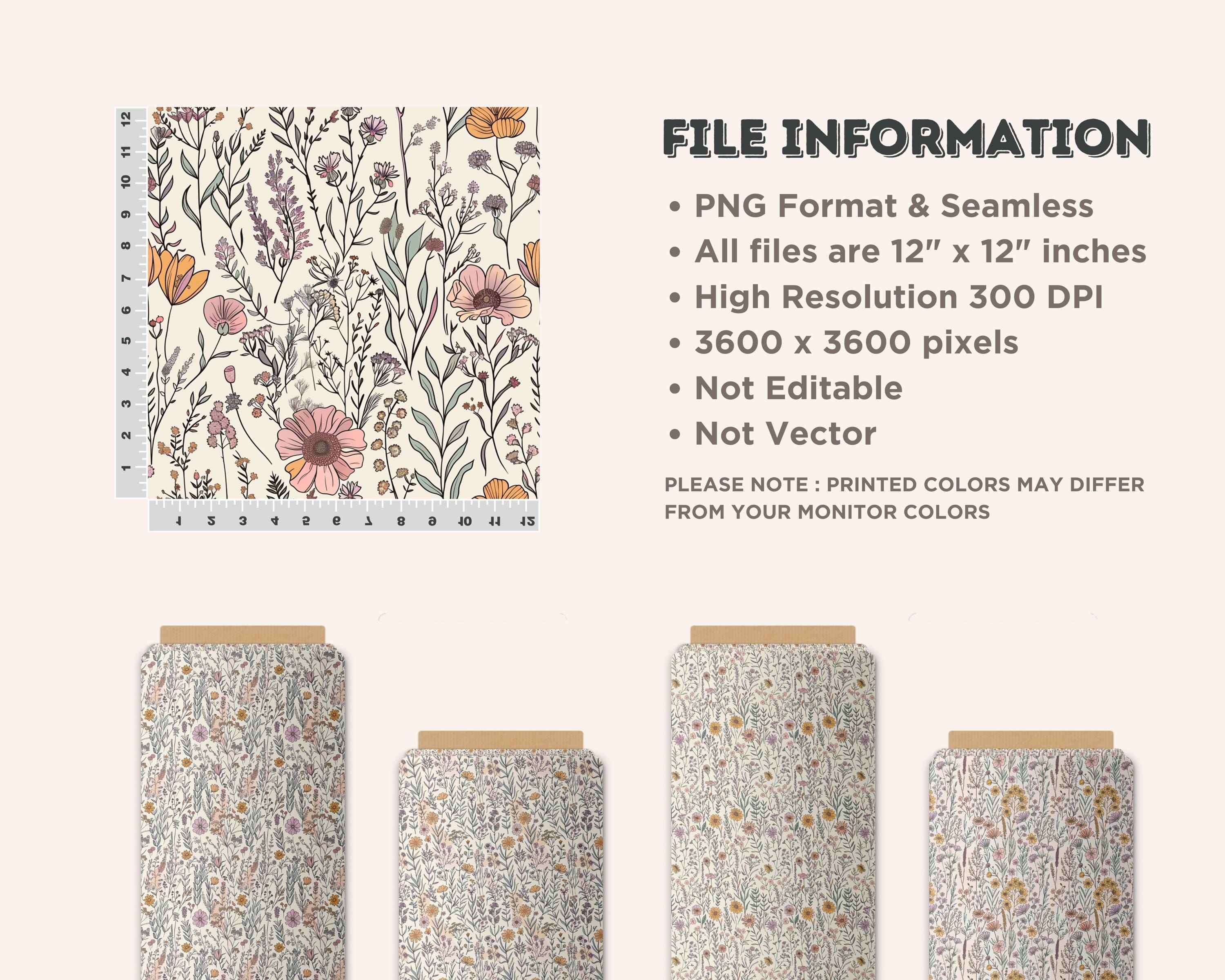 Wild Flower Digital Papers, Wildflower Seamless Pattern, Floral ...
