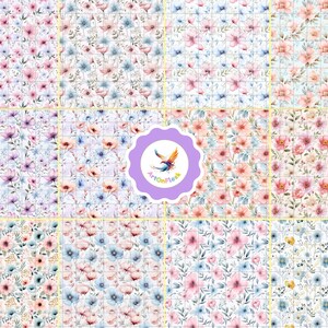 Spring Floral Watercolor Digital Paper Seamless Pattern Digital ...