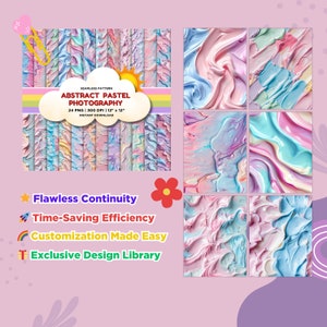 Abstract Pastel Seamless Pattern, Photography Digital Paper, Pastel ...