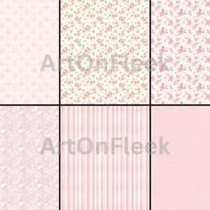 Vintage Pink Roses, Digital Papers, Seamless Shabby Chic Digital Paper ...