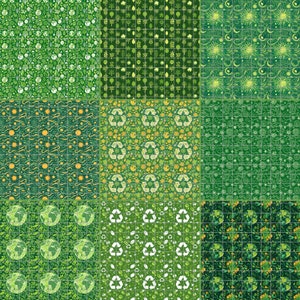 Earth Day Digital Paper Nature Lover Seamless Pattern Eco Friendly ...