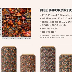 3D Fall Mushroom Seamless Patterns, Mushroom Digital Paper, Autumn Repeat Pattern, Mushroom ...