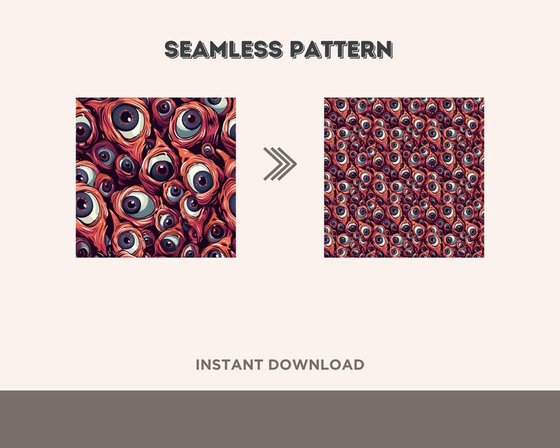 Halloween Eyes Digital Papers, Spooky Eyes Seamless Pattern Scary ...